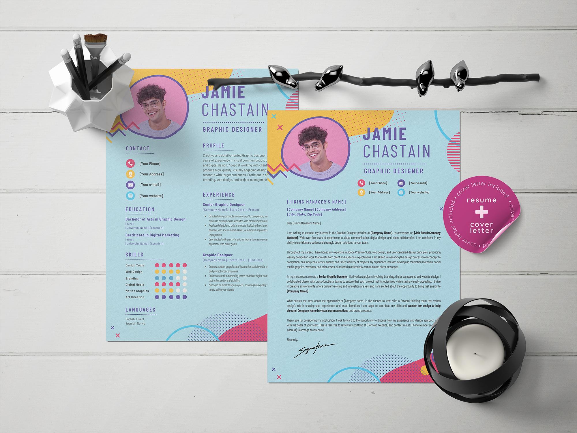 Creative Resume Canva Template With Photo, Student Curriculum Vitae ...