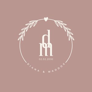 Minimalist Monogram, Premium Wedding Logo, Modernd Monogram, Premade ...