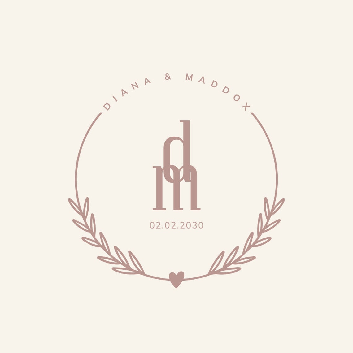 Minimalist Monogram, Premium Wedding Logo, Modernd Monogram, Premade ...