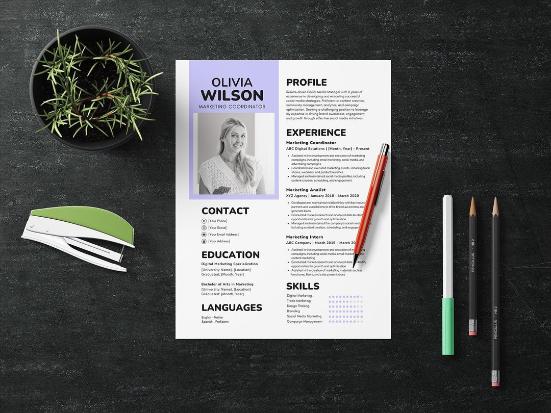 Modern Curriculum Vitae Template Canva, Editable Resume and Cover ...