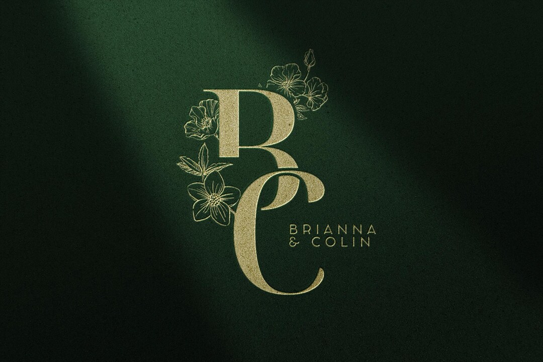 Signature Wedding Logo, Customizable Modern Couple Name Monogram ...