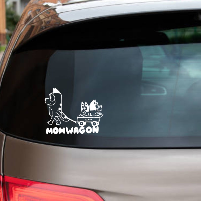 Cute Mom and Dad Wagon Dog Stickers Ideal for Personalizing Your Car ...