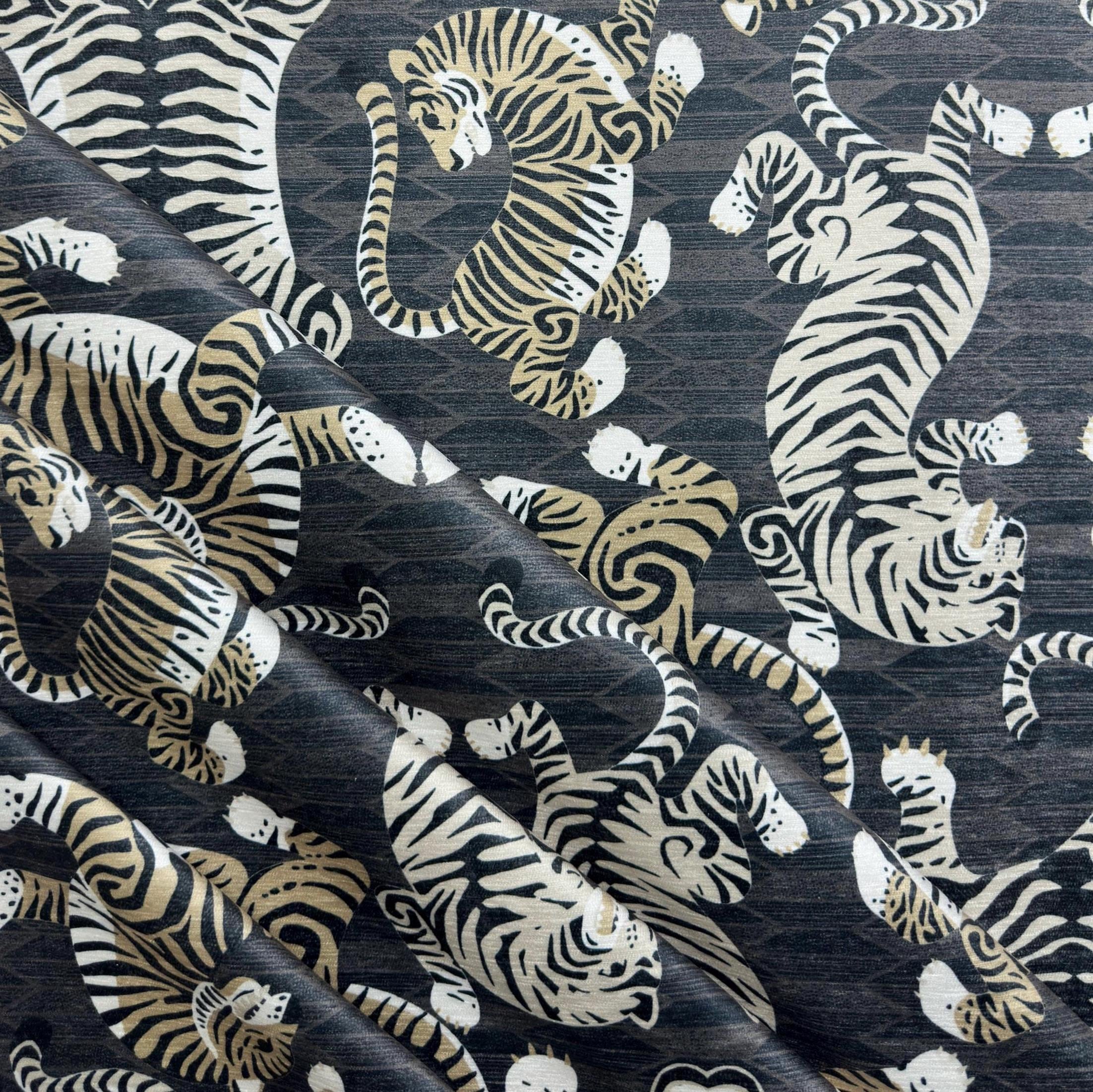 Grey Tiger Print Fabric