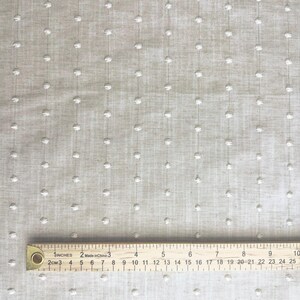 Cream Linen Fabric With Vertical Dot Embroidery Neutral Home Decor ...