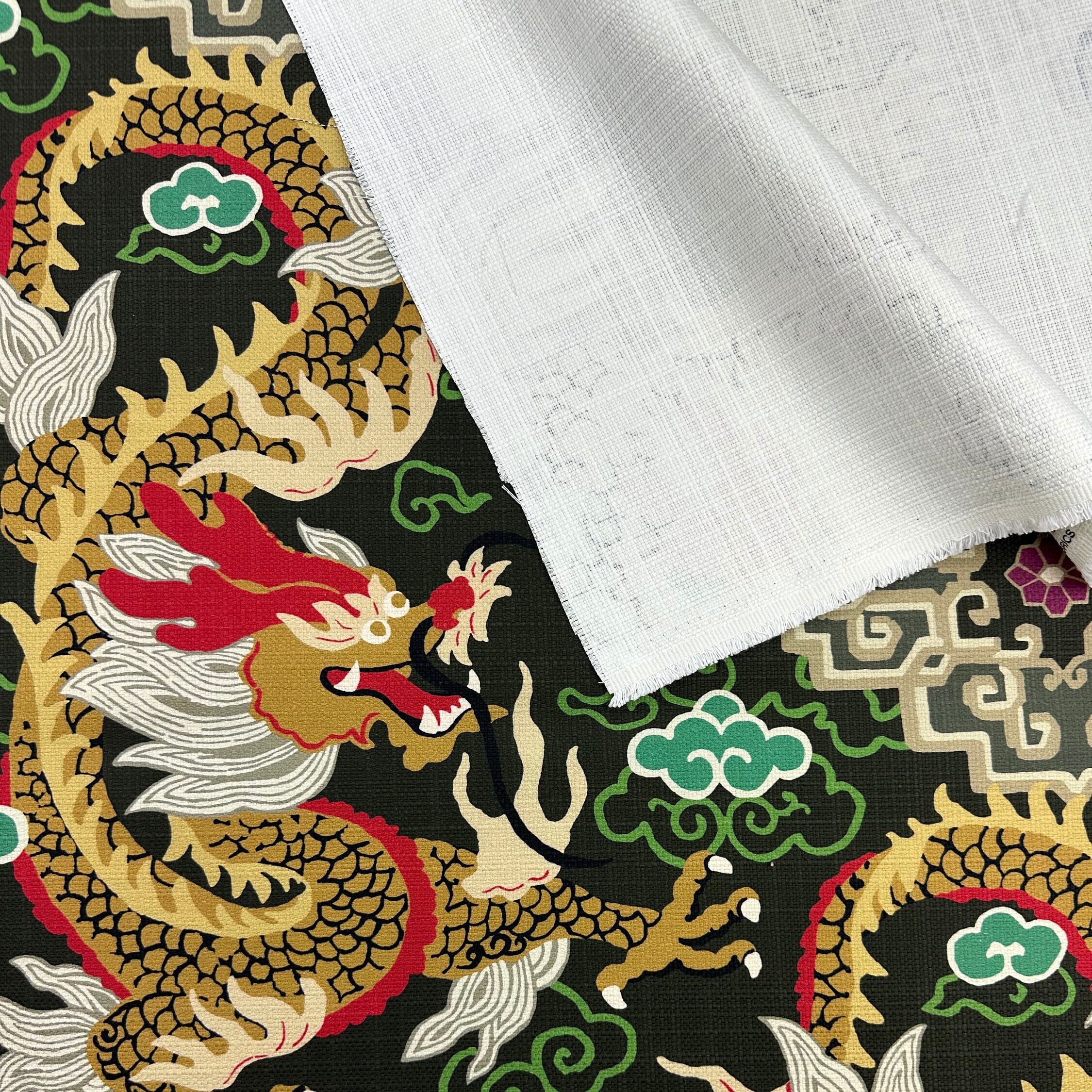 Chinoiserie Pattern Fabric Year of the Dragon Textile Chinoiserie ...
