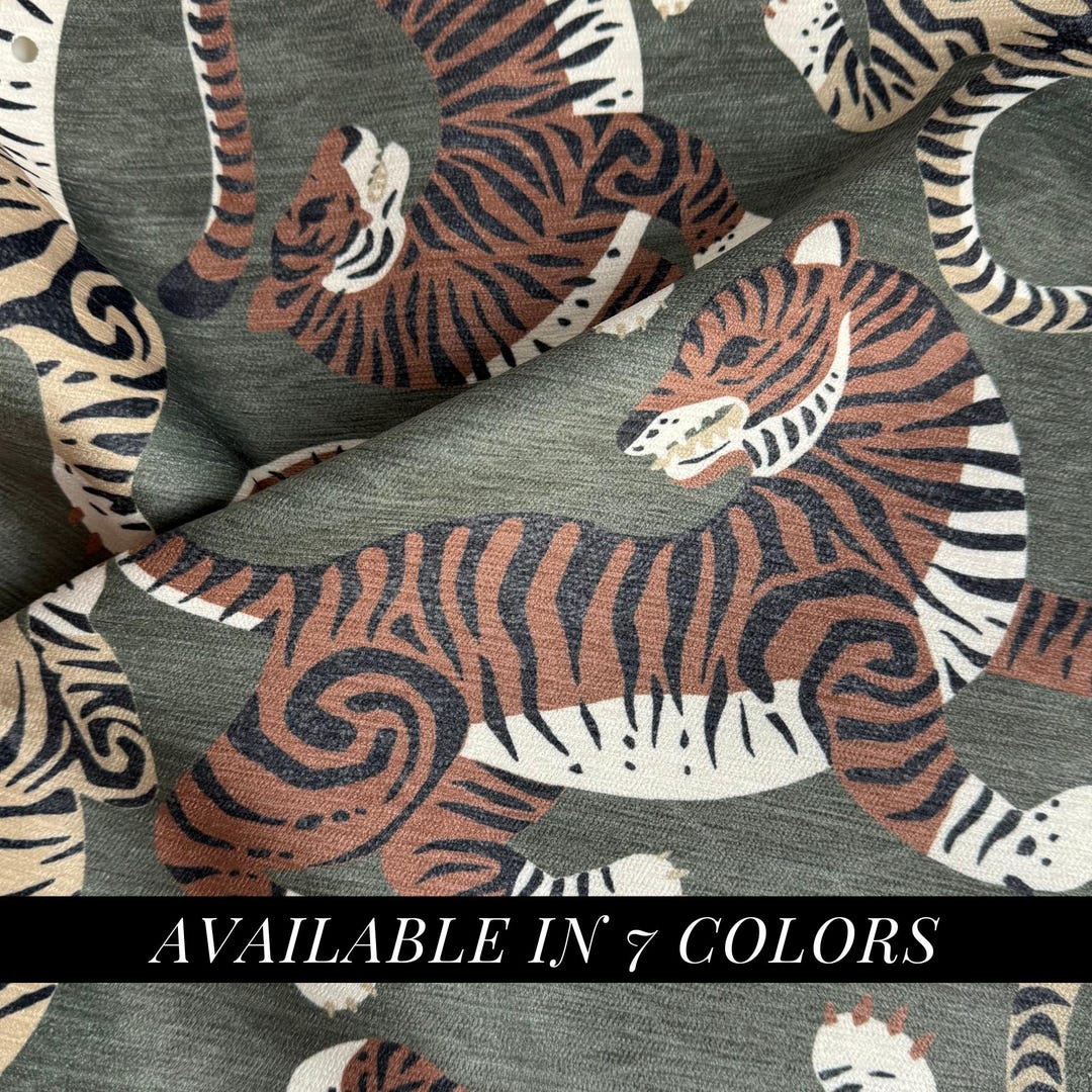 Modern Tiger Print Fabric Design Interior Accent Home Decor Safari Room ...