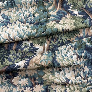 Forest Tapestry Fabric Yardage Green Woodland Print Brown Cotton Tree ...