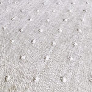 Cream Linen Fabric With Vertical Dot Embroidery Neutral Home Decor ...