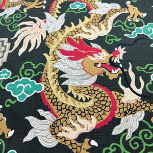 Chinoiserie Pattern Fabric Year of the Dragon Textile Chinoiserie ...