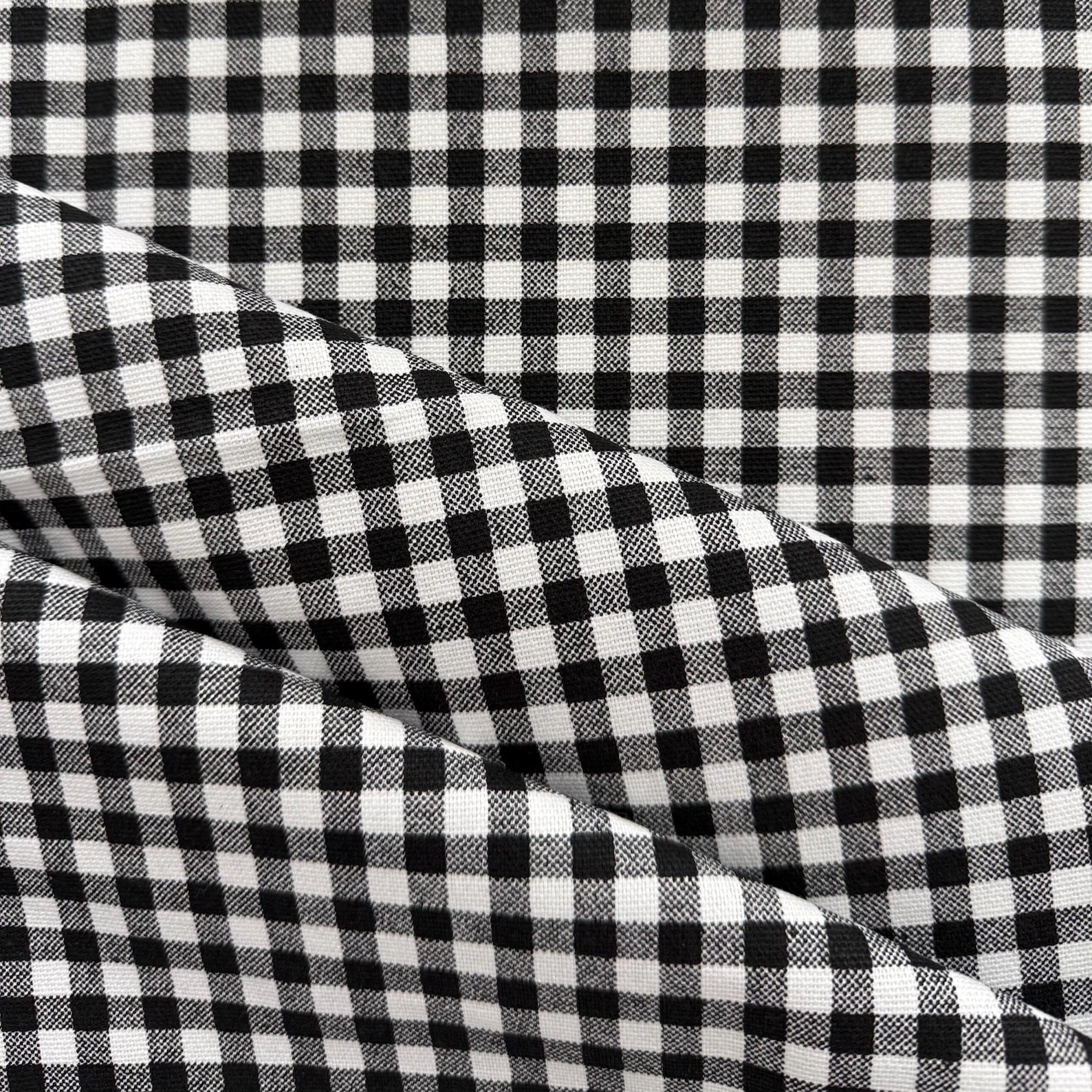Black Toile Fabric Gingham Black Ticking Stripe Coordinating Pattern ...