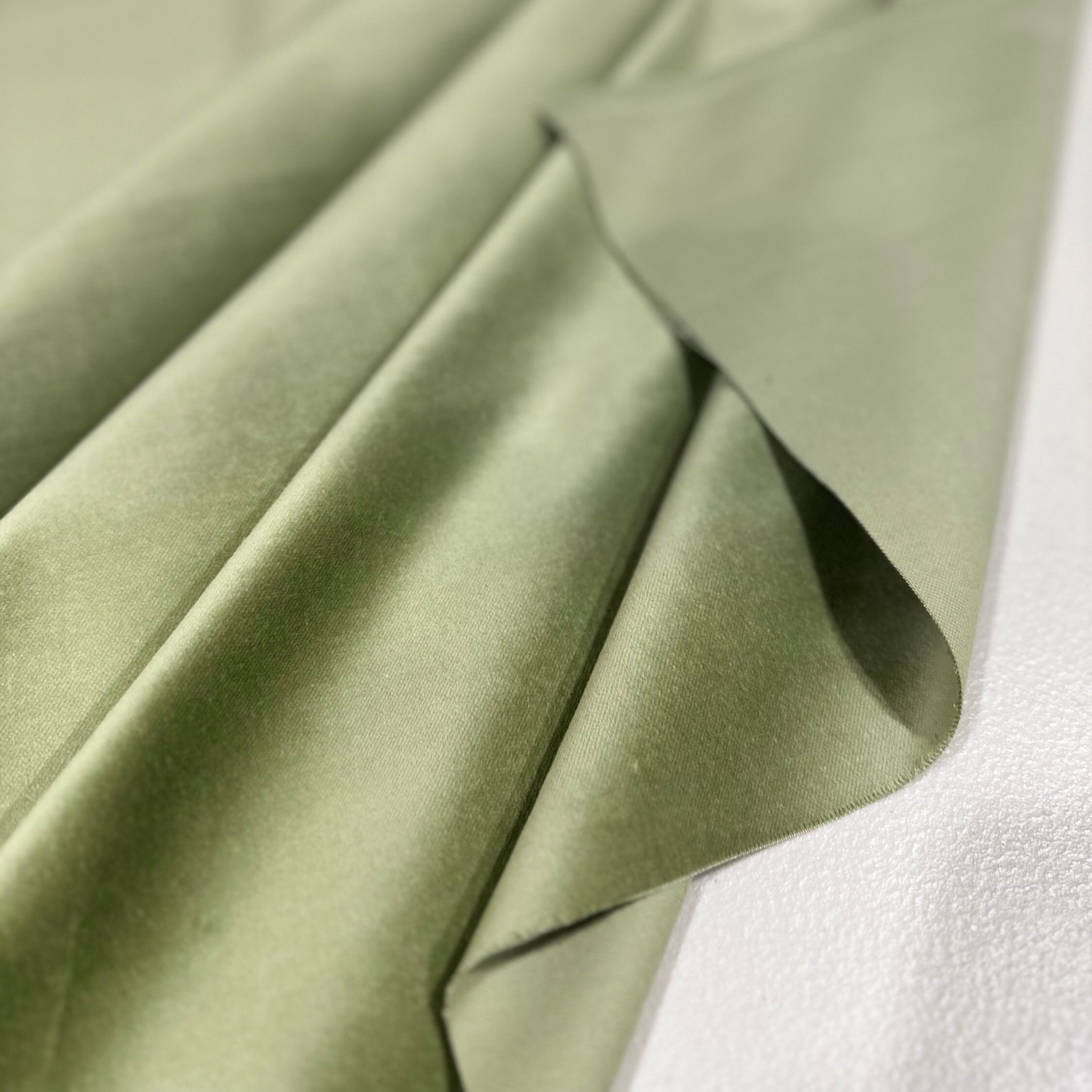 Sage Green Cotton Velvet Fabric by Yard Cotton Velveteen Textile Light ...
