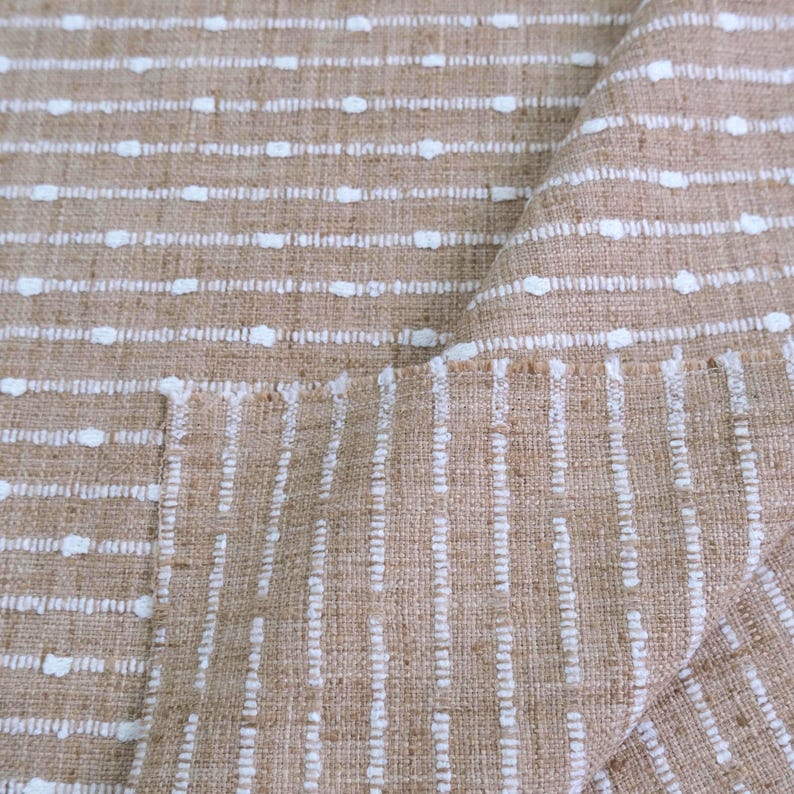 Harvest Striped Fabric Woven Texture Chunky Slubby Studded Hobnail ...