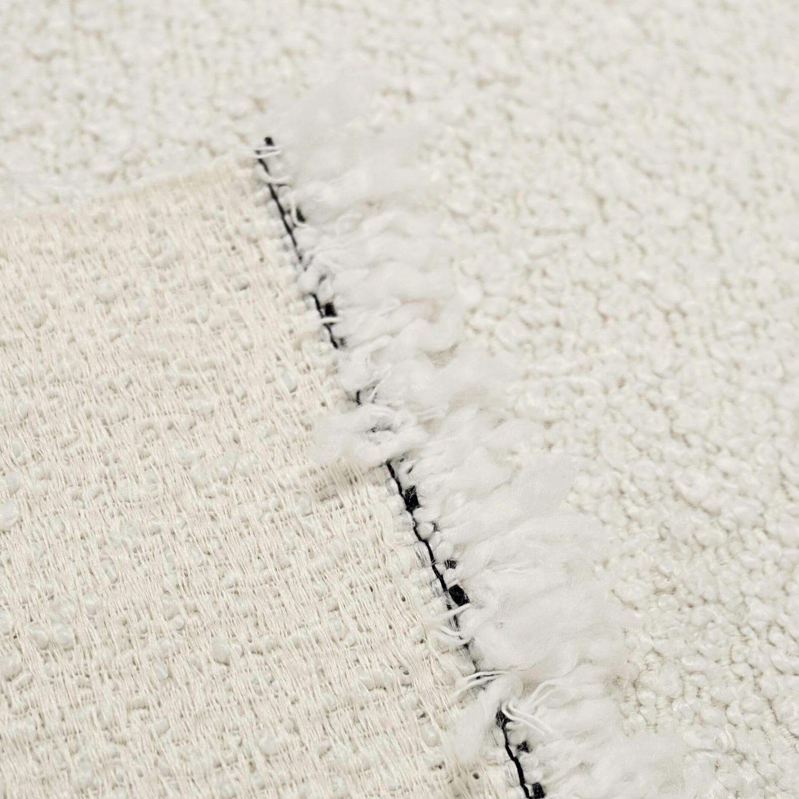 Boucle Fabric off White Loopy Upholstery Fabric Natural Nubbly Textured ...