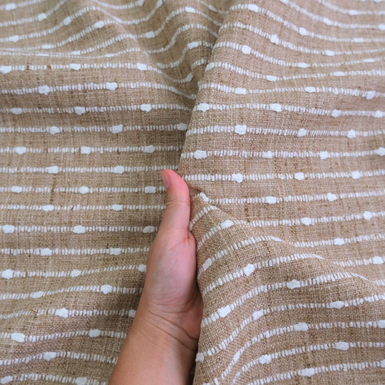 Harvest Striped Fabric Woven Texture Chunky Slubby Studded Hobnail ...