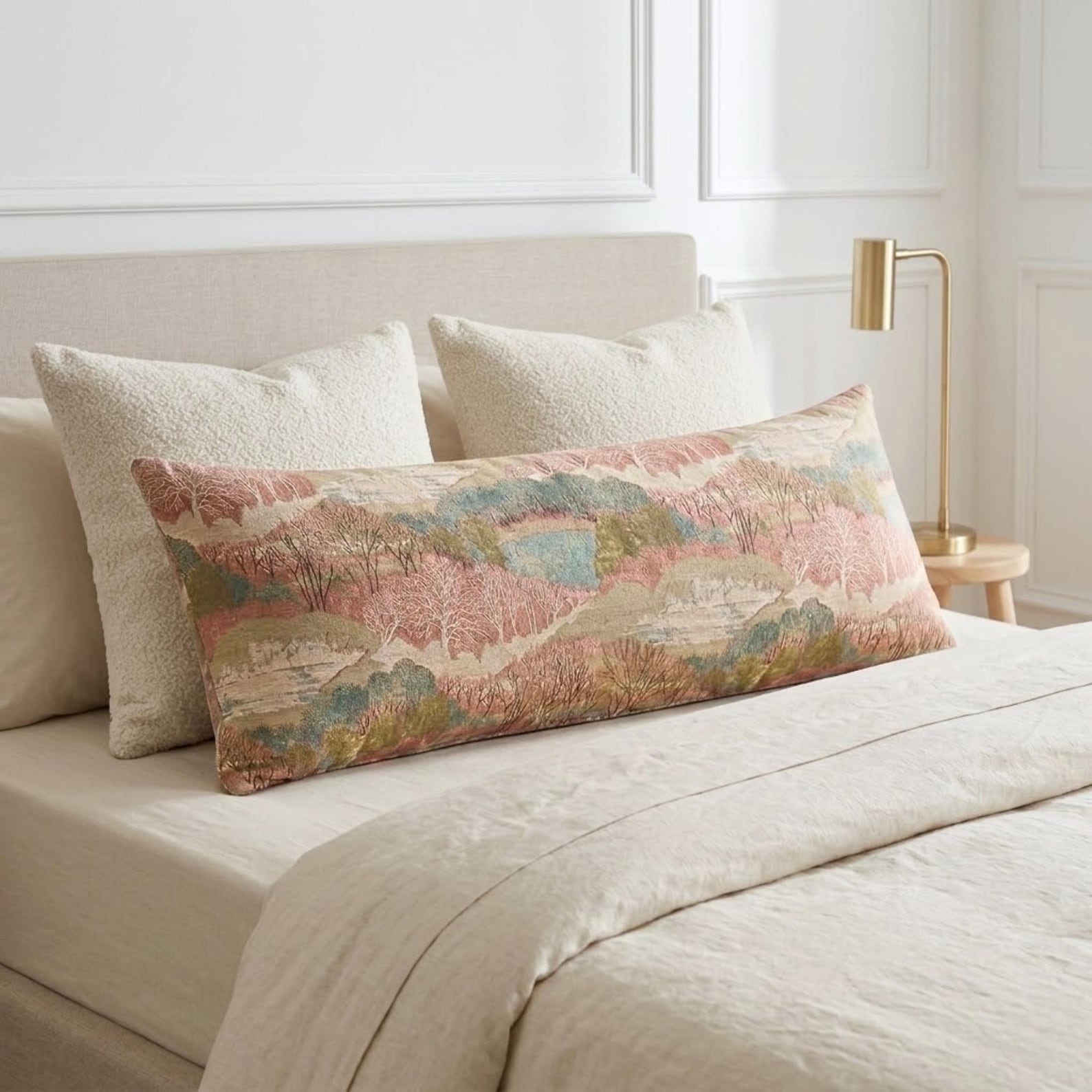 Neutral Pink Scenic Landscape Fabric by the Yard Mink Tone Home Decor ...