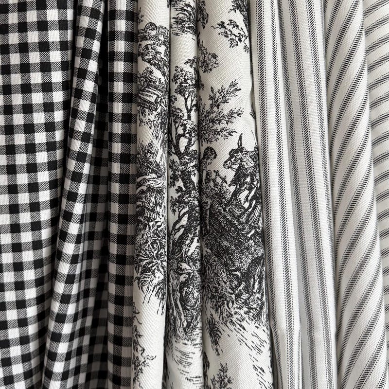Black Toile Fabric - Etsy
