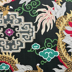 Chinoiserie Pattern Fabric Year of the Dragon Textile Chinoiserie ...