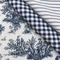 Navy Toile Fabric - Etsy