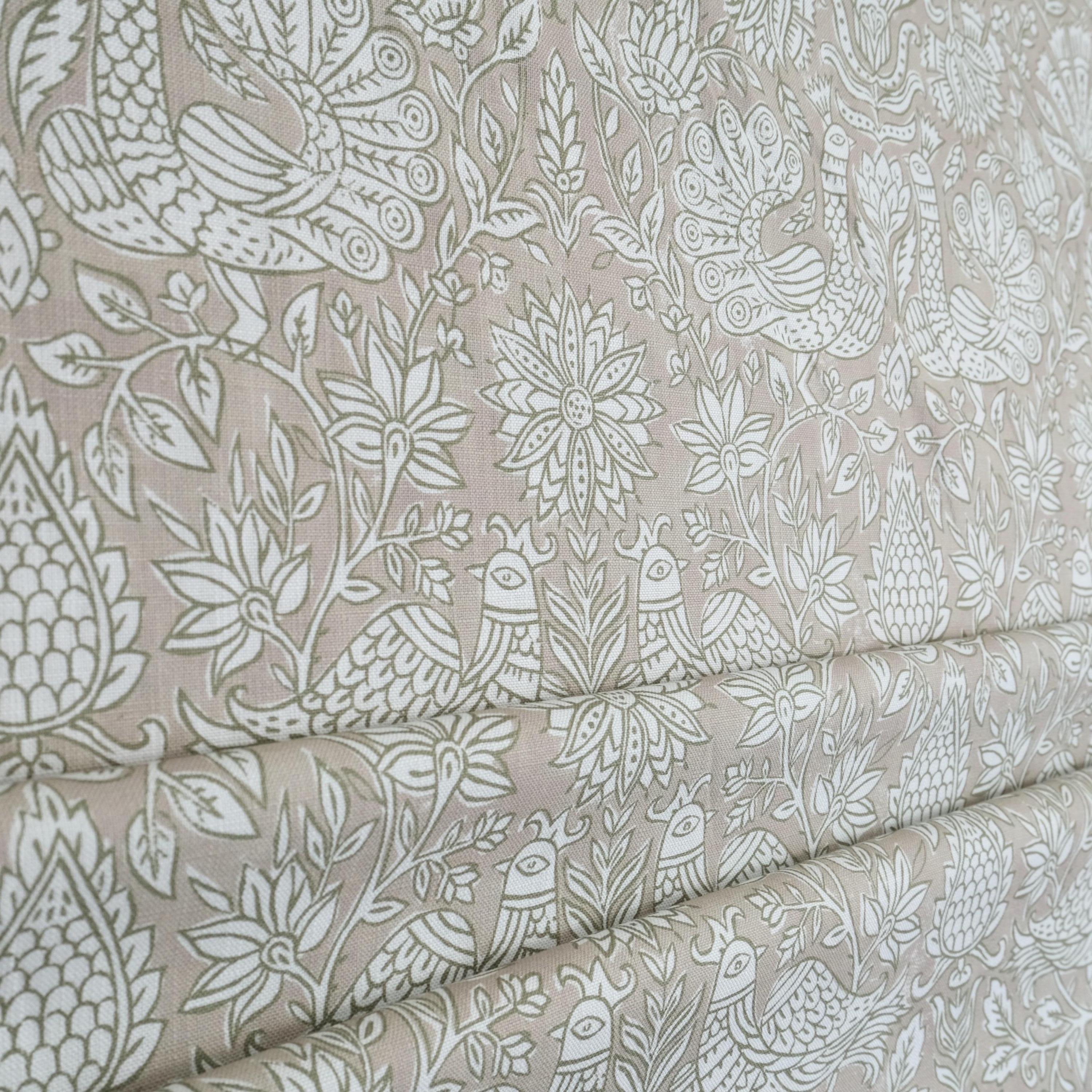 Folk Art Fabric Bohemian Decor Peacock Pattern Scandinavian Design ...