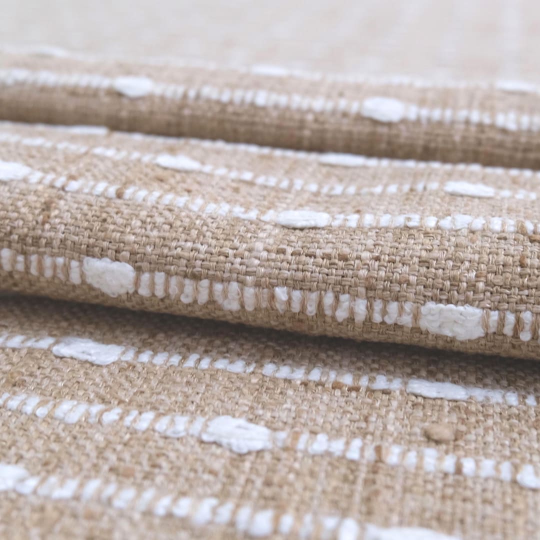 Harvest Striped Fabric Woven Texture Chunky Slubby Studded Hobnail ...