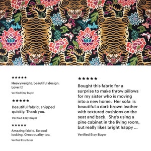 Tiger Print Fabric Chinoiserie Textile Yardage Livingroom Chinese Decor ...