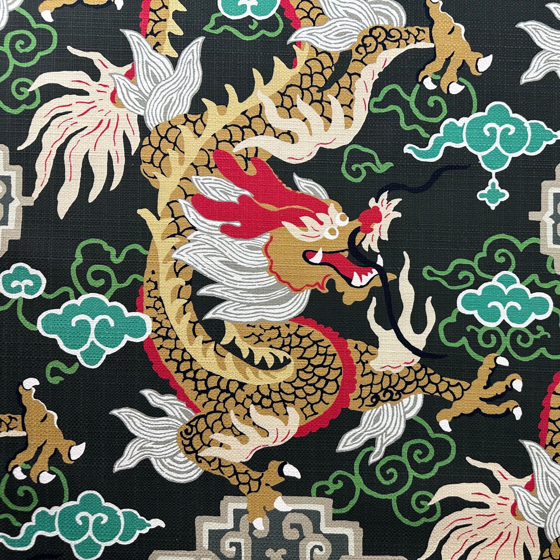Chinoiserie Pattern Fabric Year of the Dragon Textile Chinoiserie ...