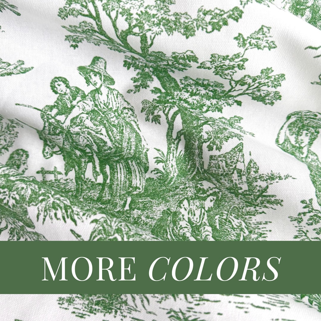 Toile Fabric by the Yard French Pastoral Kitchen Curtain Material ...