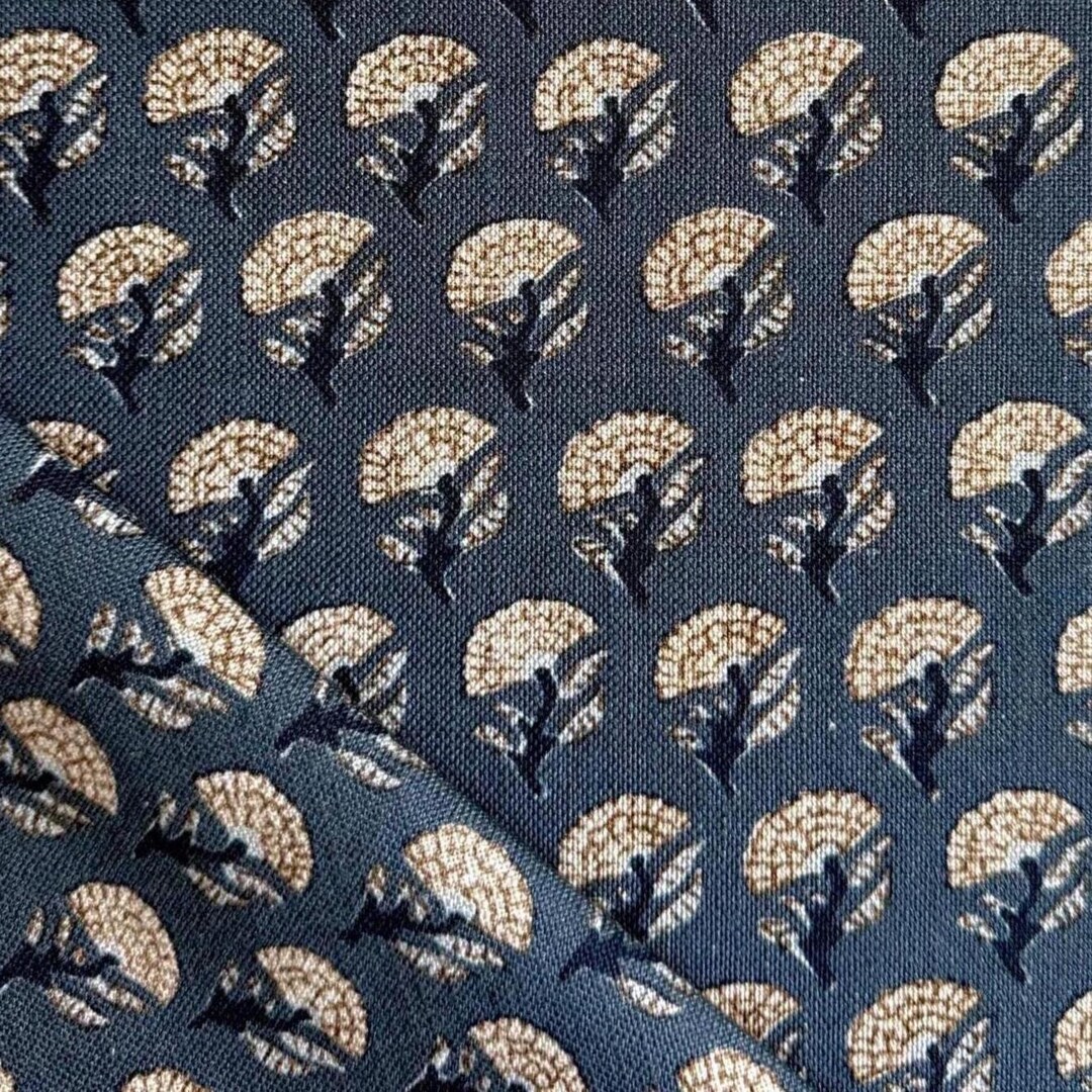Blue Small Print Fabric Slate Blue All Over Floral Blockprint Textile ...