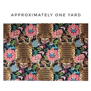 Tiger Print Fabric Chinoiserie Textile Yardage Livingroom Chinese Decor ...