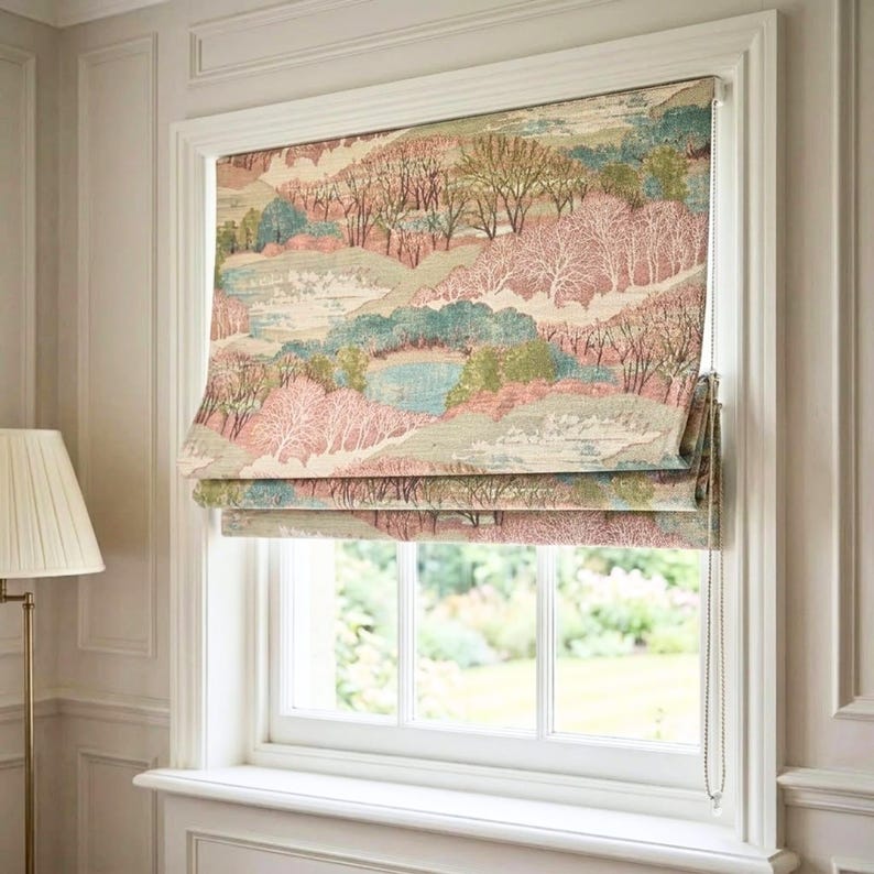 Neutral Pink Scenic Landscape Fabric by the Yard Mink Tone Home Decor ...