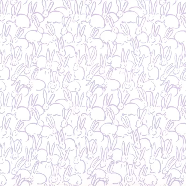 Bunny Print Fabric Pastel Nursery Decor Soft Color DIY Sewing Material ...