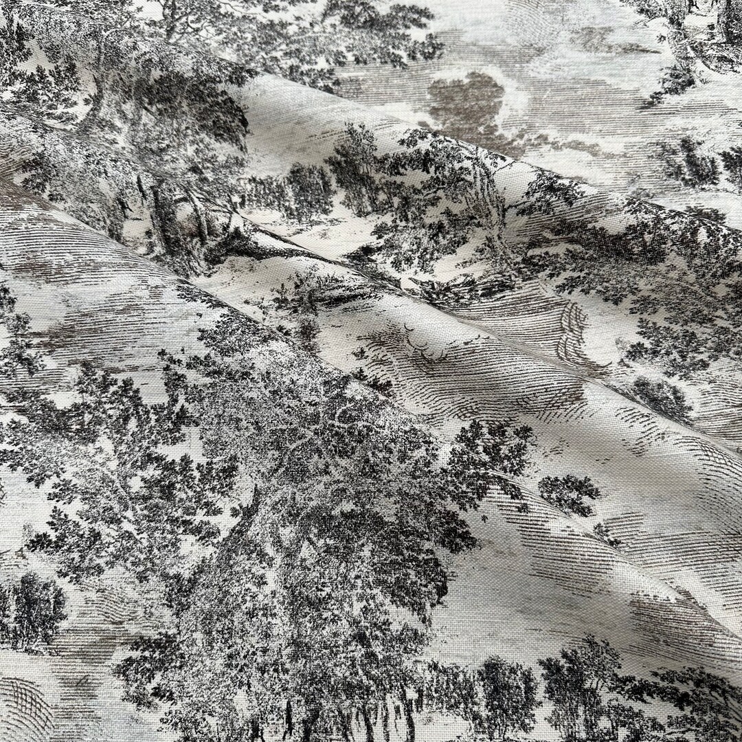 Neutral Forest Cotton Fabric Tan Home Decor Toile Designer Textile ...