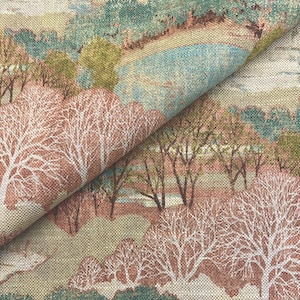 Neutral Pink Scenic Landscape Fabric by the Yard Mink Tone Home Decor ...