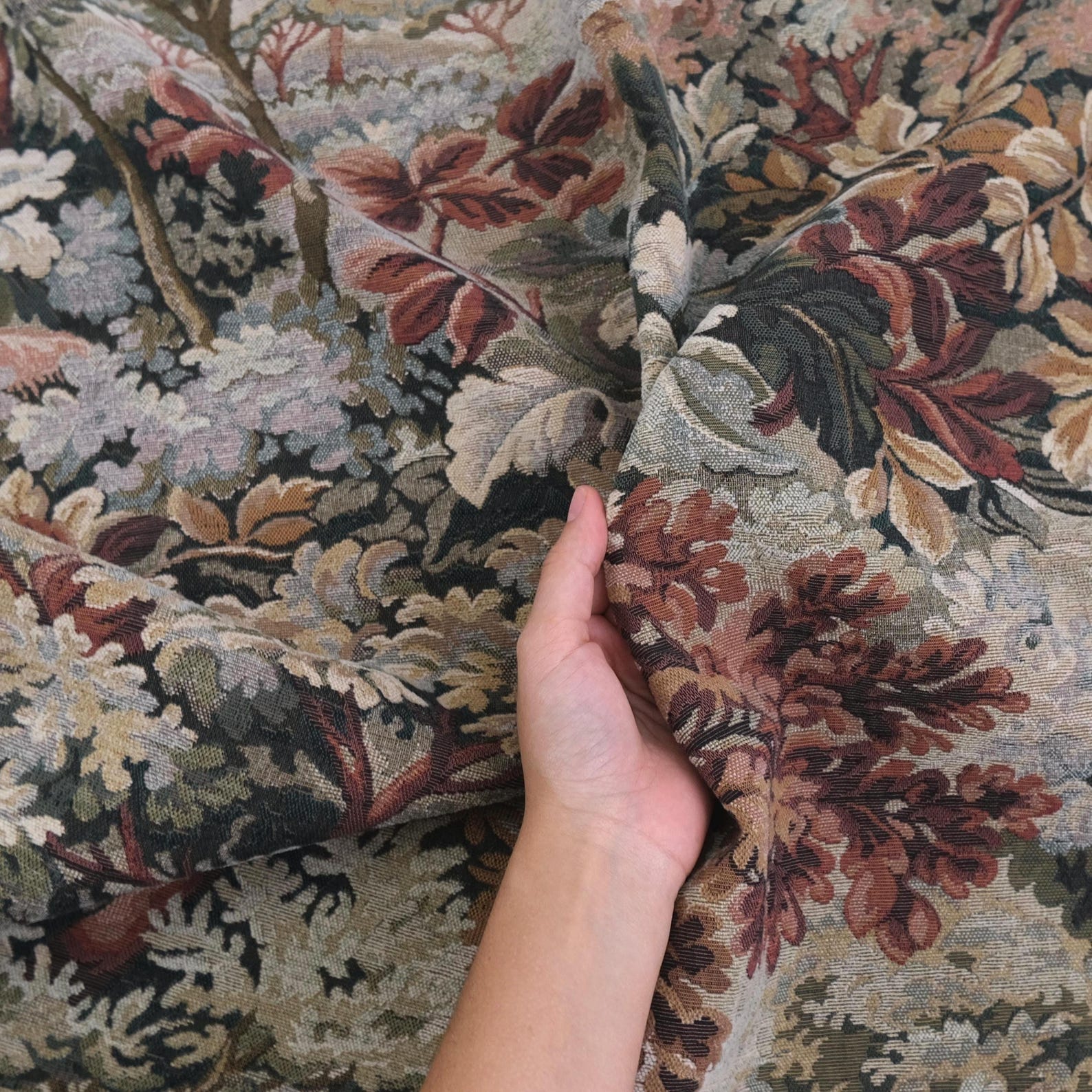 Tapestry Upholstery Fabric by the Yard Verdure Foliage Scenic Woven ...