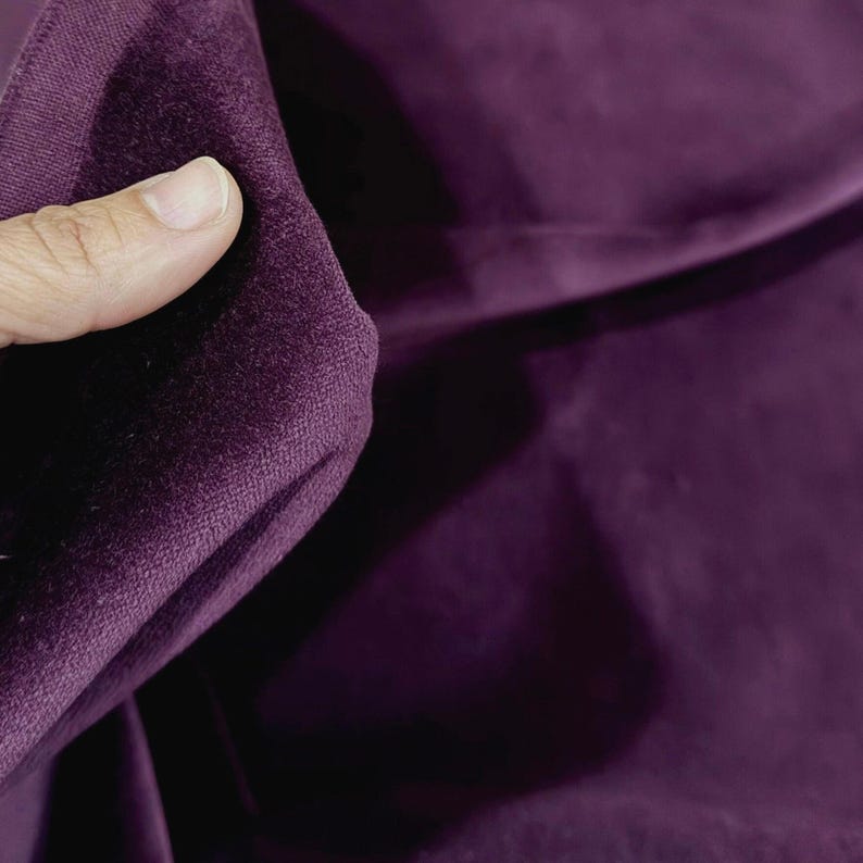 Purple Cotton Velvet Aubergine Velveteen Eggplant Fabric Plum Velvet ...