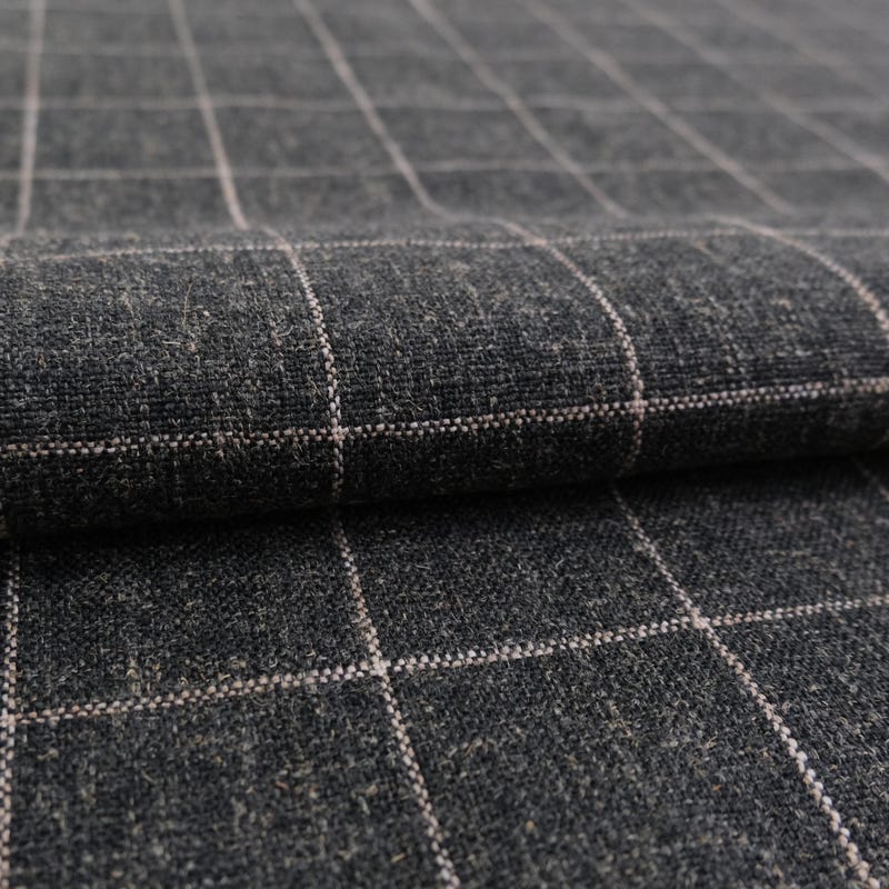 Window Pane Gray Fabric - Etsy