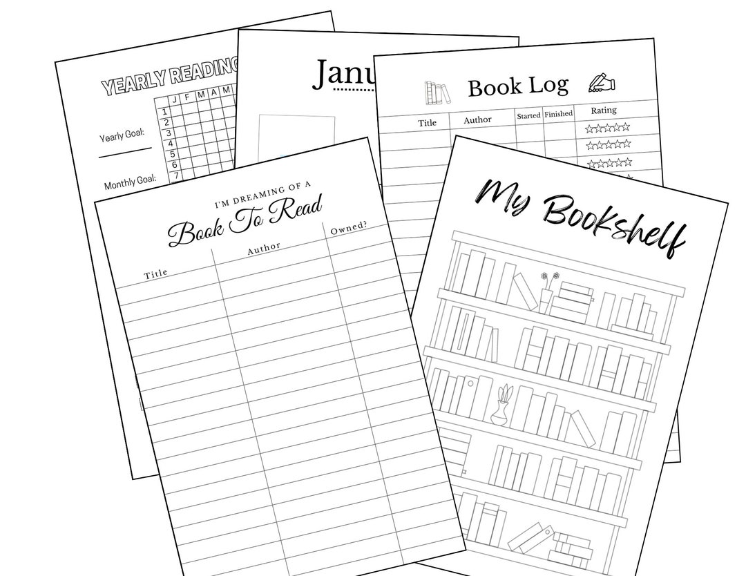 Printable Book Journal: Track Your Reading Adventure, Literary Log ...