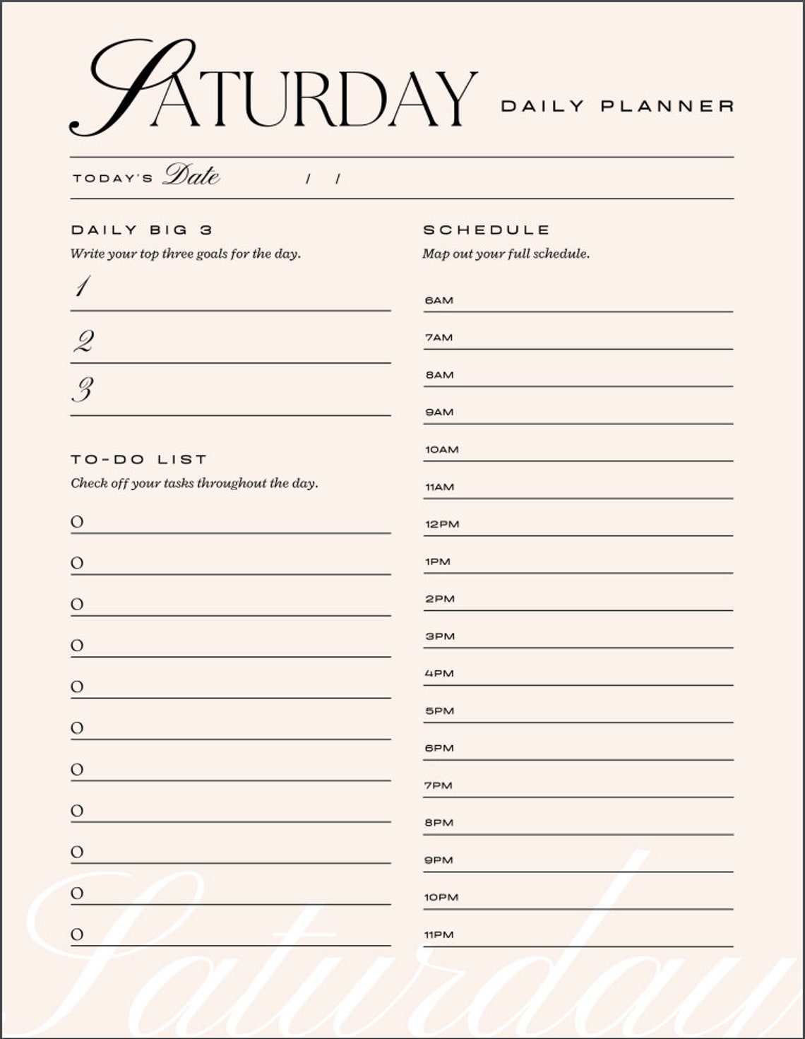 Printable Weekly Planner 7 Days of the Week PDF Downloadable Cute ...