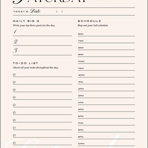 Printable Weekly Planner 7 Days of the Week PDF Downloadable Cute ...