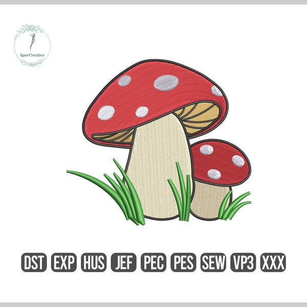 Pes File for Embroidery Mushroom - Etsy