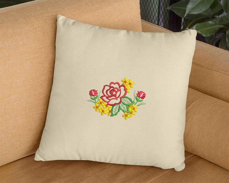Rose Floral Applique Embroidery Designs, Machine Embroidered Digital ...