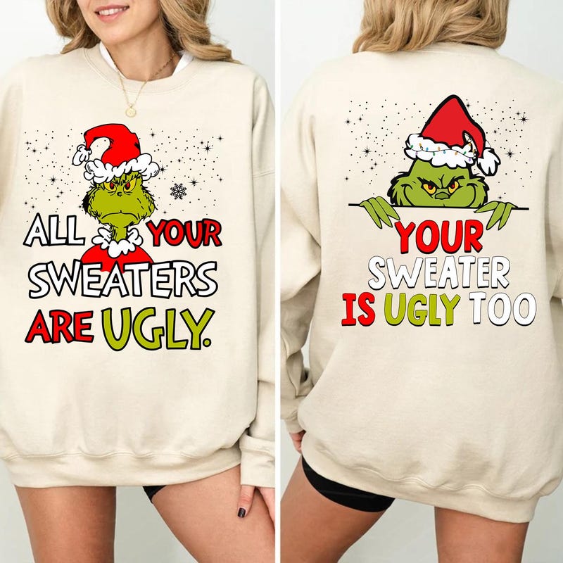Grinch Funny Ugly Sweater - Etsy