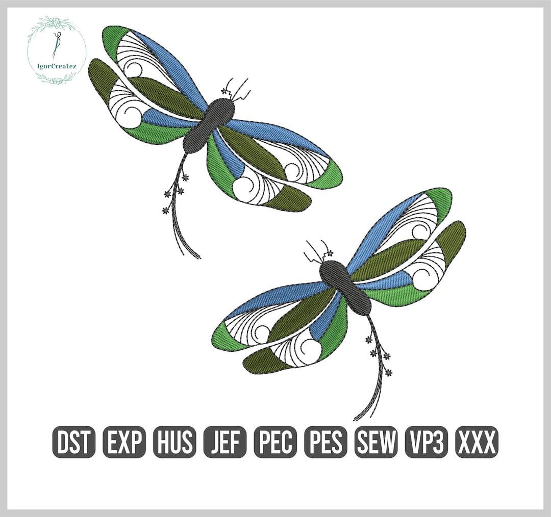 Dragonflies Embroidery Designs, Beautiful Design Dragonfly Machine ...