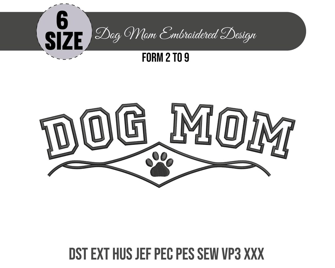 Dog Mom Embroidery Designs, Mother Day Machine Embroidery Design, Dog ...