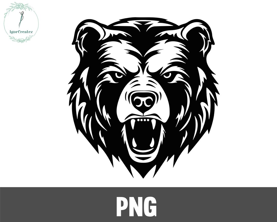 Bear Head Png, Bear Face Png, Grizzly Bear Png, Bear Face Cut File ...