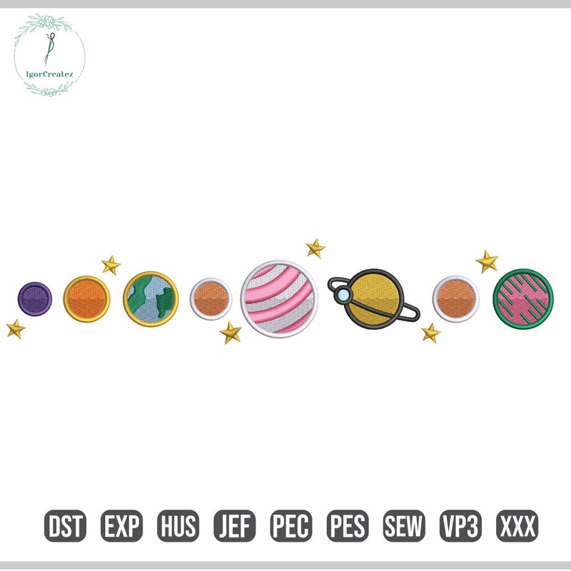 Planet Applique Embroidery Designs - Etsy