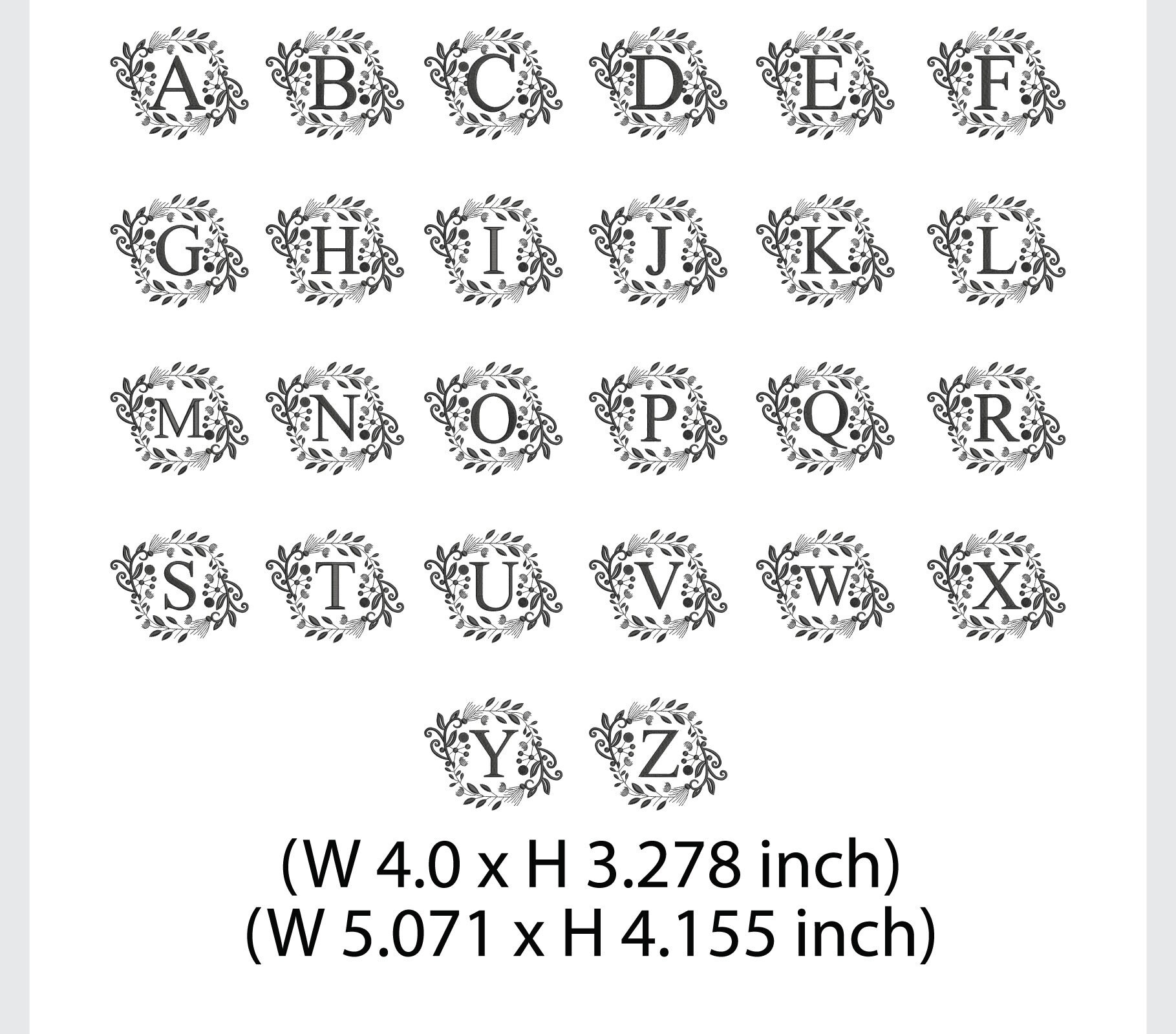 Flower Alphabets Bundle Embroidery, 4 Floral Designs A-Z Alphabets ...