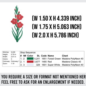 12 Month Flowers Embroidery, Birth Flowers Bundle Machine Embroidered ...