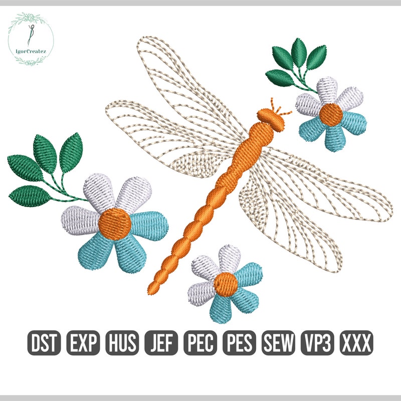 Dragonfly Embroidery - Etsy