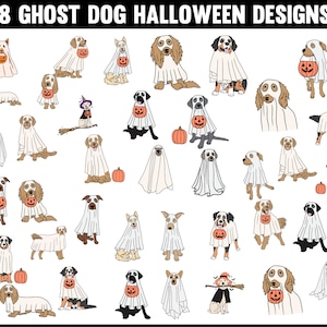 38 Ghost Dog Bundle, Dog Ghost Breeds Png, Retro Spooky Boo Dog Ghost ...